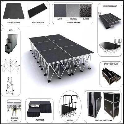 China Heavy-duty Pop Up Stage with Tool-free Quick Assembly, High Weight Capacity, and Customizable Size and Height for sale