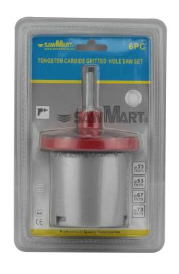 6PC Tungsten Carbide Gritted Hole Saw Set-019