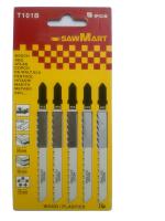 China 5PCS T101B HCS Jigsaw Blades 75mm 10TPI for Clean Wood Cutting for sale