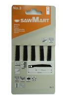 China M-Shank No.3 HCS Jigsaw Blades 5Pcs 8TPI 100mm for Wood Plastic Cutting for sale