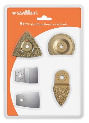 5 Piece Oscillating Tool Uni-Fit Tile Blades for Fein Multimaster, Bosch, Rigid