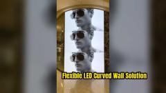 indoor flexible curved LED display mounts flush against any curved surface
