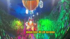 The five-sided immersive 3D seamless LED flexible screen system features an ultra-thin flexible disp