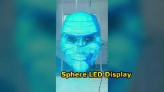 The mask-shaped LED display dynamically bends to present high-definition images and smooth animation
