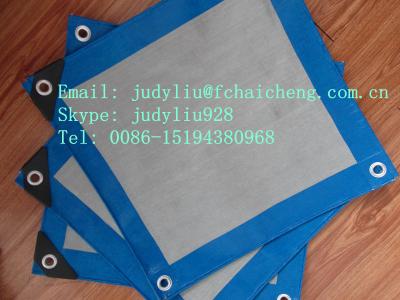China het 190gsm gebeëindigde blauwe/witte product van geteerd zeildoek tarp klaar mede Te koop