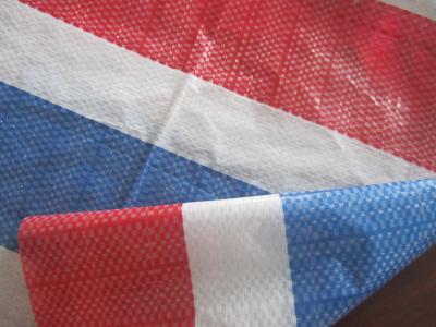 China 90gs-170gsm blue/ white/red  stripe airfreight pe tarpaulin,packing material for sale