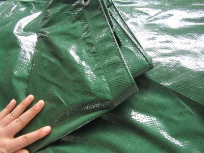 China 120gsm green color tarpaulin with rope and grommets used for bicycle cover for sale