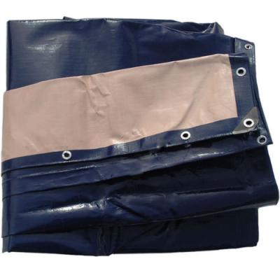 China 5M x 11M HEAVY DUTY BLUE BEIGE TARPAULIN Poly Tarp Cover Sheet with Eyelets Te koop