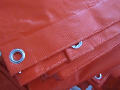 China 200D*300D /18*12 / 390G/SQ.M / Orange color PVC tarpaulin sheet en venta