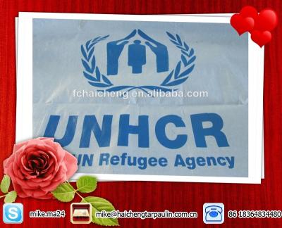 China Refugee relief tent tarps,PE shelter tent,UN Refugee agent PE tent tarpaulin en venta