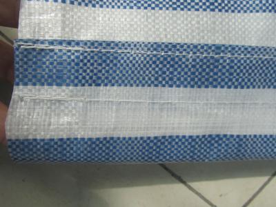 China blue white stripe polyethylene tarpaulin en venta