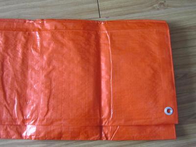 China Anti-UV waterproof orange color 140grams polyethylene tarps/tarpaulin fabric Te koop