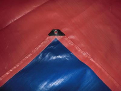 China 180gsm orange/blue color PE Tarpaulin, eyelets tarpaulin sheet, waterproof protective cove en venta