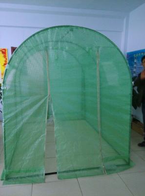 China arched garden greenhouse, steel pipe tube frame +140gsm green leno tarp cover, 1.8x2.4m en venta