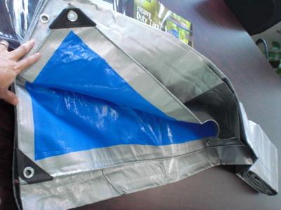 China 160gsm blue color plastic tarpaulins with matel eyelets reinforced corners en venta
