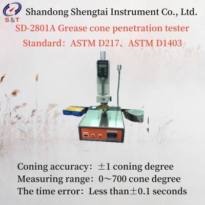 China Resolução 0,01 mm Grease Cone Penetration Tester Potência 80w Agulha padrão 2,5 ± 0,05g à venda
