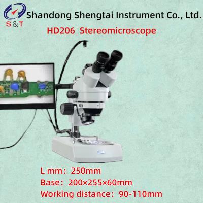 China HD206 Three Observation Head 360 ° Rotating Stereoscopic Microscope Working Distance 90-110mm for sale