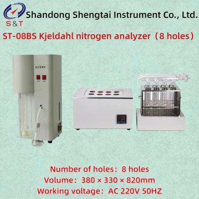 중국 반자동 8홀 케일달 질소 분석기 GB/T6432-2018 측정 범위 0.1-200mg 질소 판매용