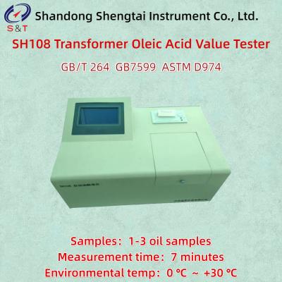 China 3 Oil Samples Transformer Oleic Acid Value Tester ASTM D974 Measure 7min Power 300W for sale