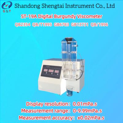 China Digital Burgundy Viscometer Range 0-9.99mPa.S Agar Osseocolla Volume 100ml GB6783 for sale