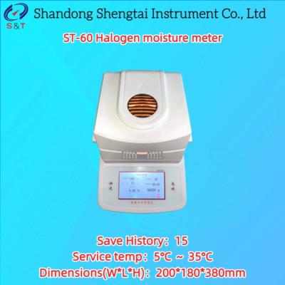 China Halogen Moisture Meter Drying Method 40～199°C PT100 Sensor Save History 15 ST-60 for sale