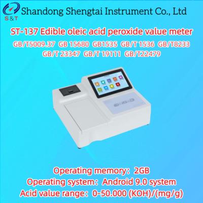 China Edible Oleic Acid Peroxide Value Meter 0-236000mmol/Kg Android 9.0 System GB/T5009.37 for sale