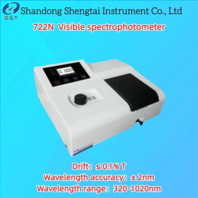 China Visible Spectrophotometer Food Testing Biochemistry Spectra 4nm Noise ≤0.2%T 722N for sale