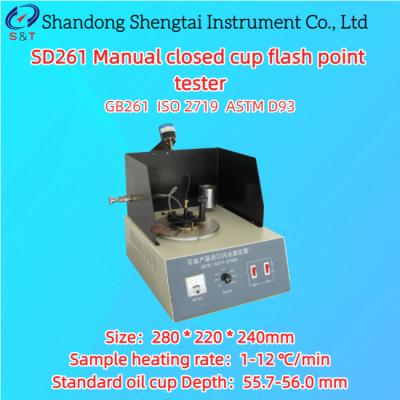 China Manual Closed Cup Flash Point Tester Heating 1-12 ℃/Min Diesel Thermal Oil ASTMD 93 for sale