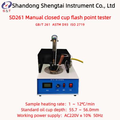 China Diesel Fuel Manual Closed Cup Flash Point Tester Heating Rate 1 ～ 12℃/Min ASTM D93 for sale