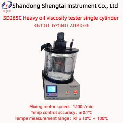 China Heavy Oil Viscosity Tester Single Cylinder RT ± 10℃ ～ 100℃ LCD Digital Display ASTM D445 for sale