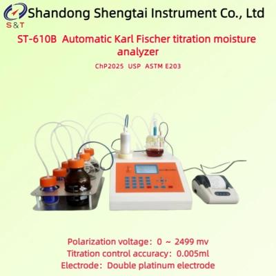 China Auto Karl Fischer Titration Moisture Analyzer Test 0.001% ～ 100% Voltage 0 ～ 2499mv ASTM E203 for sale