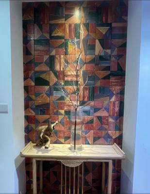 China Customized Handmade Cut High Durability Artistic Mosaic Ceramic Tile Handprinted Custom Art Wall Mosaic Ceramic Tiles for Home Hotel Commercial Decoration for sale