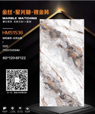 China Custom White Carrara Catalina Polished Ceramic Tile Big Slab 750x1500 for sale