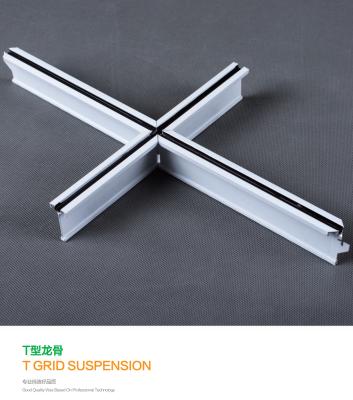 China Flat Suspension Metal T Ceiling Grid Channel Ted System Zinc Coating for sale