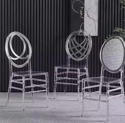 China Transparent Plastic Acrylic Crystal Ghost Chair For Dining Restaurants Bars Parties for sale