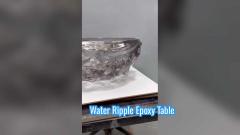 Epoxy Resin Dining Table - Water Ripple Pattern, Mid - century Modern Vibe, Ideal for Contemporary H