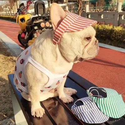 Cina Cappello da sole a strisce Cappello da sport regolabile per cani per cuccioli Cappello da cane di cotone in vendita