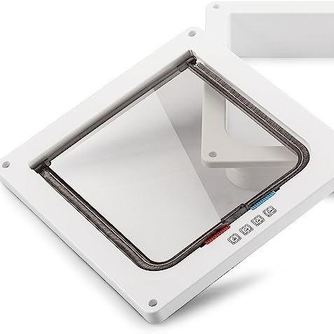 고양이의 쉽게 액세스 애완 동물 문 안과 바깥 옵션 ALT-FBB-298 갈색과 흰색