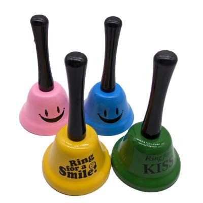 China Antioxidant Hand Ringing Bell for Calling in Metal Color Restaurant Pass Food Bell for sale