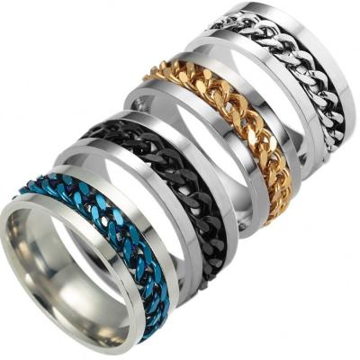 China EN Standard Men's Rotating Titanium Steel Chain Ring for Easy Bottle and Beer Opening for sale