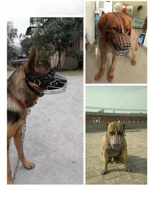 China Pet Anti Bark Bite Muzzle for Pitbull Shepherd Small Puppy Retriever Leather 15-25kg for sale