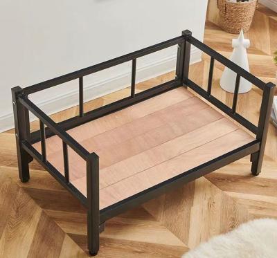 China Pet Mattress Not Included Moisture Proof Metal Elevated Dog Bed Rattan Dog Cat Bed for sale