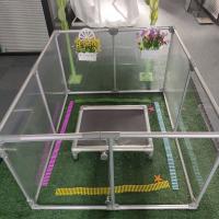 China Custom Pattern Dog Fence Portable Foldable Pet Playpen with Removable Acrylic Panels for sale