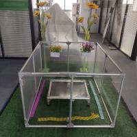 China Custom Pattern Dog Fence Portable Foldable Pet Playpen with Removable Acrylic Panels for sale
