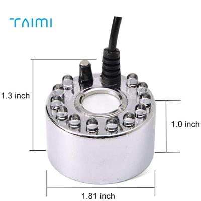 China Mist Maker Fogger with 12 leds Protalbe Mini Size Fog Atomizer Air Humidifier Ultrasonic Atomizing Transducer for sale