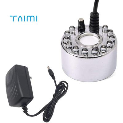 China Mist Maker Fogger with 12 leds Protalbe Mini Size Fog Atomizer Air Humidifier Ultrasonic Atomizing Transducer for sale