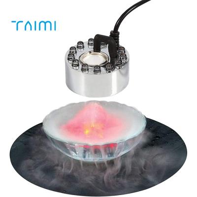 China Mist Maker Fogger with 12 leds Protalbe Mini Size Fog Atomizer Air Humidifier Ultrasonic Atomizing Transducer for sale