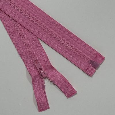 China Sturdy Pink Plastic Open Ended Zips #5 Moisture Proof Tear Resistant for sale