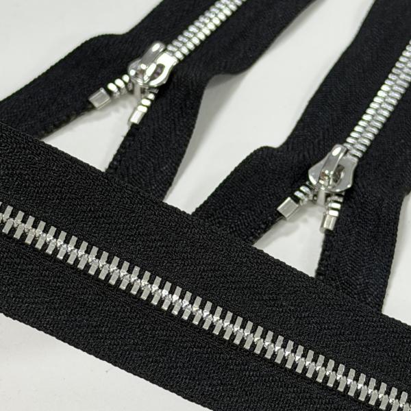 Quality Small Size Bright Nickel Brass Zipper #3 Double Pointed Teeth Zipper for sale