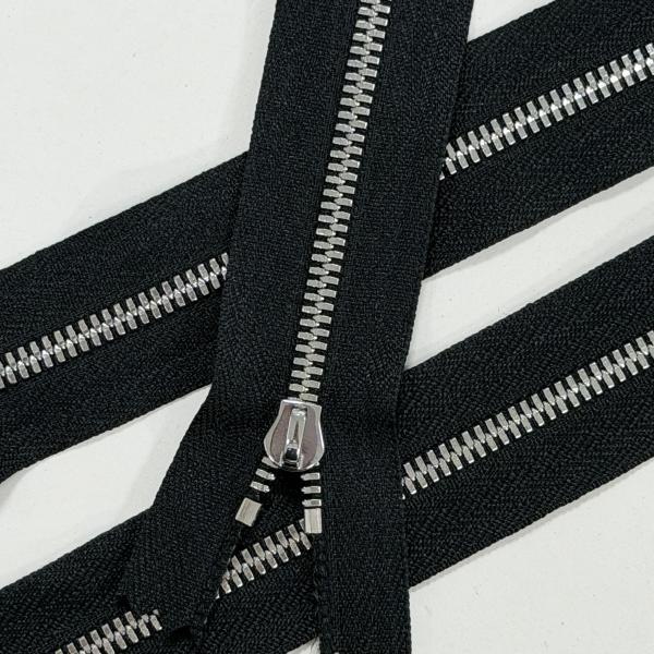 Quality Secure Engagement #3 Double Pointed Teeth Metal Zipper Highly Durable Bright Nickel for sale